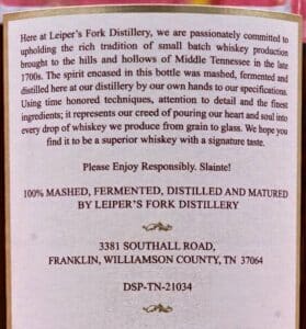 Leiper's Fork Bottled In Bond Tennessee Whiskey Review [In Depth] The ...